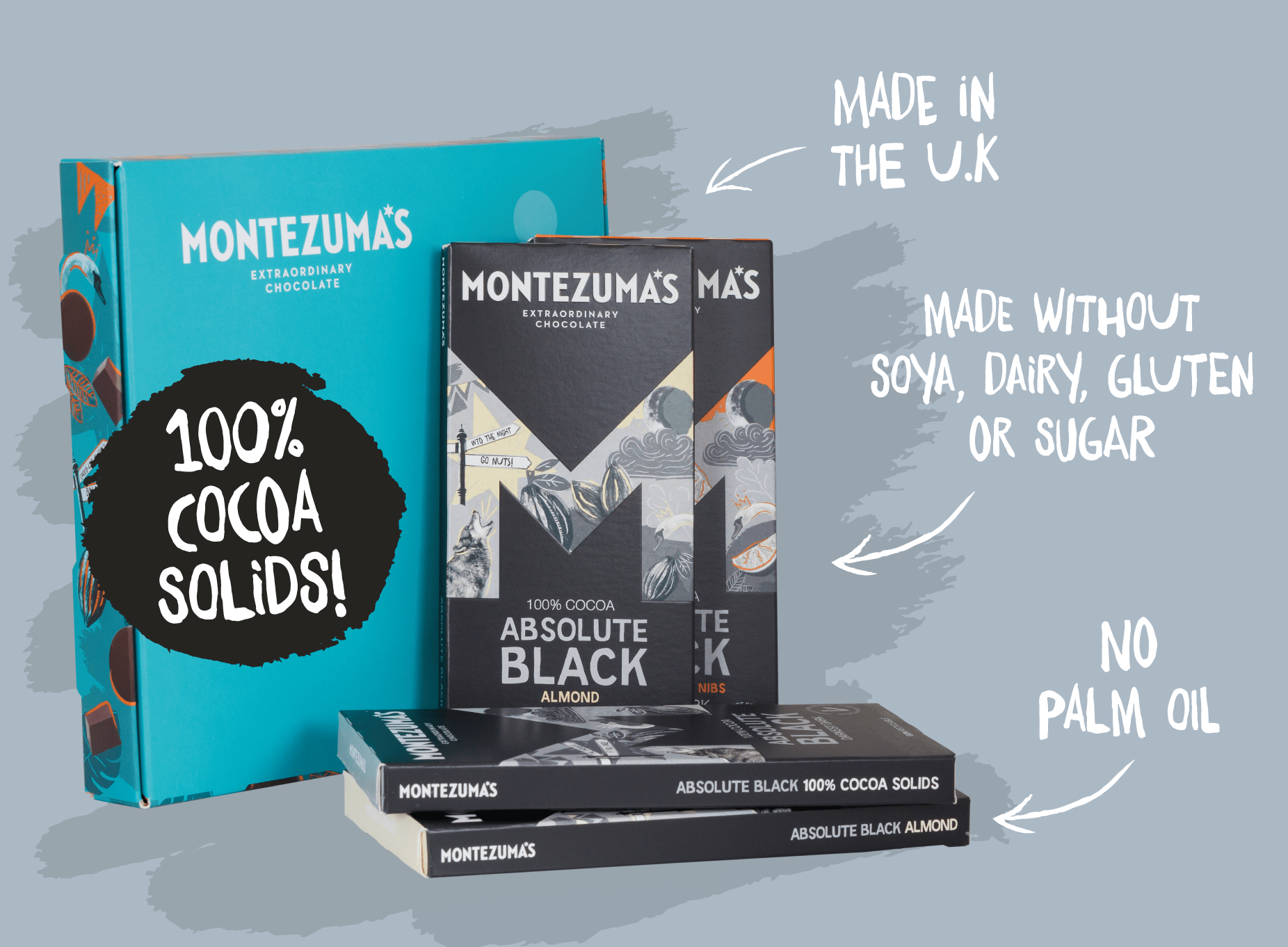 Absolute Black 100% dark chocolate cocoa bar Bundle – Montezuma's Chocolate