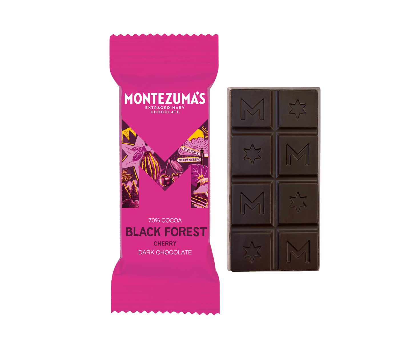 Black Forest Dark Chocolate with Cherry Mini Bars – Montezuma's Chocolate
